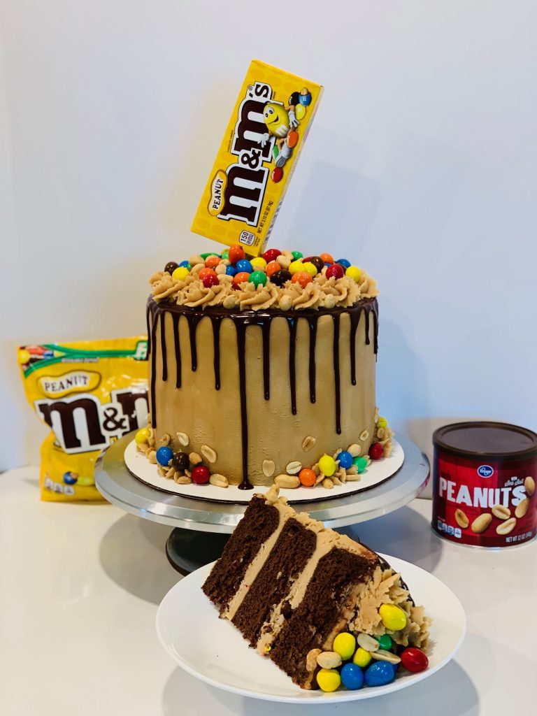 Peanut M&Ms Drip Cake