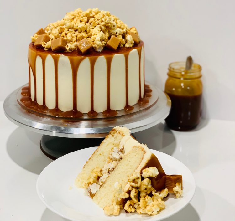Caramel Corn Drip Cake